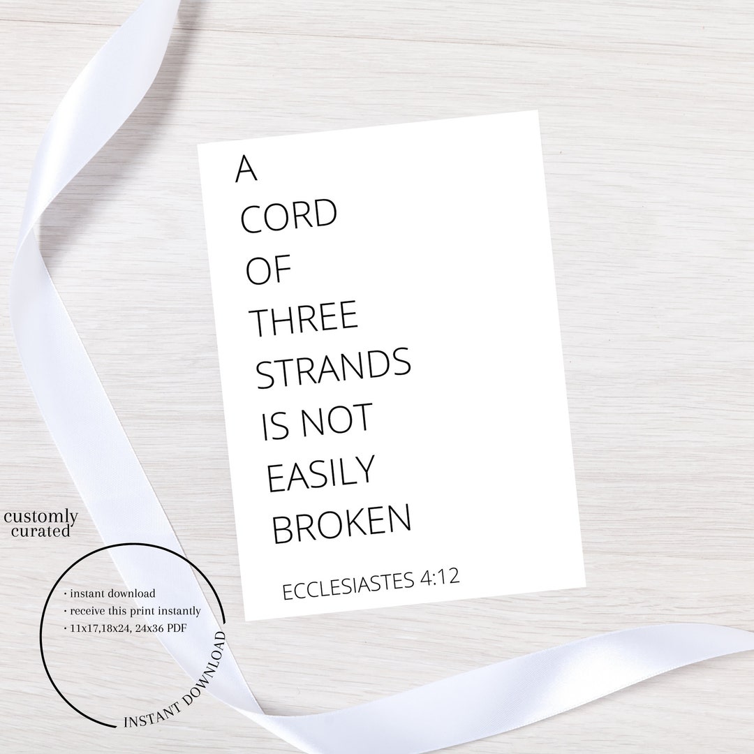 A Cord of Three Strands Unity Sign, Unity Ceremony Sign, Custom Unity ...