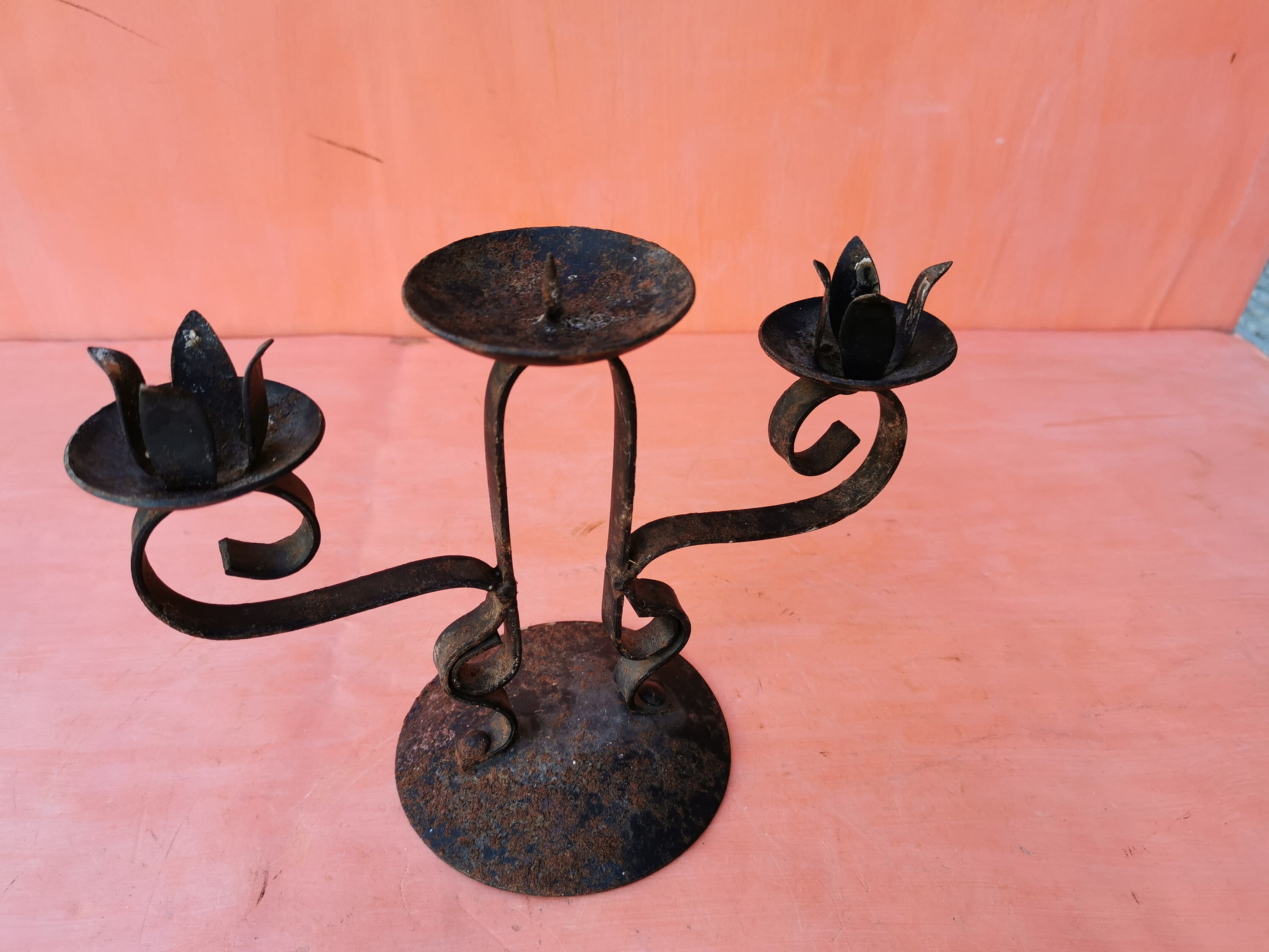 Antique Old Hand Forged Wrought Iron Candlestick Candle Holder - Etsy
