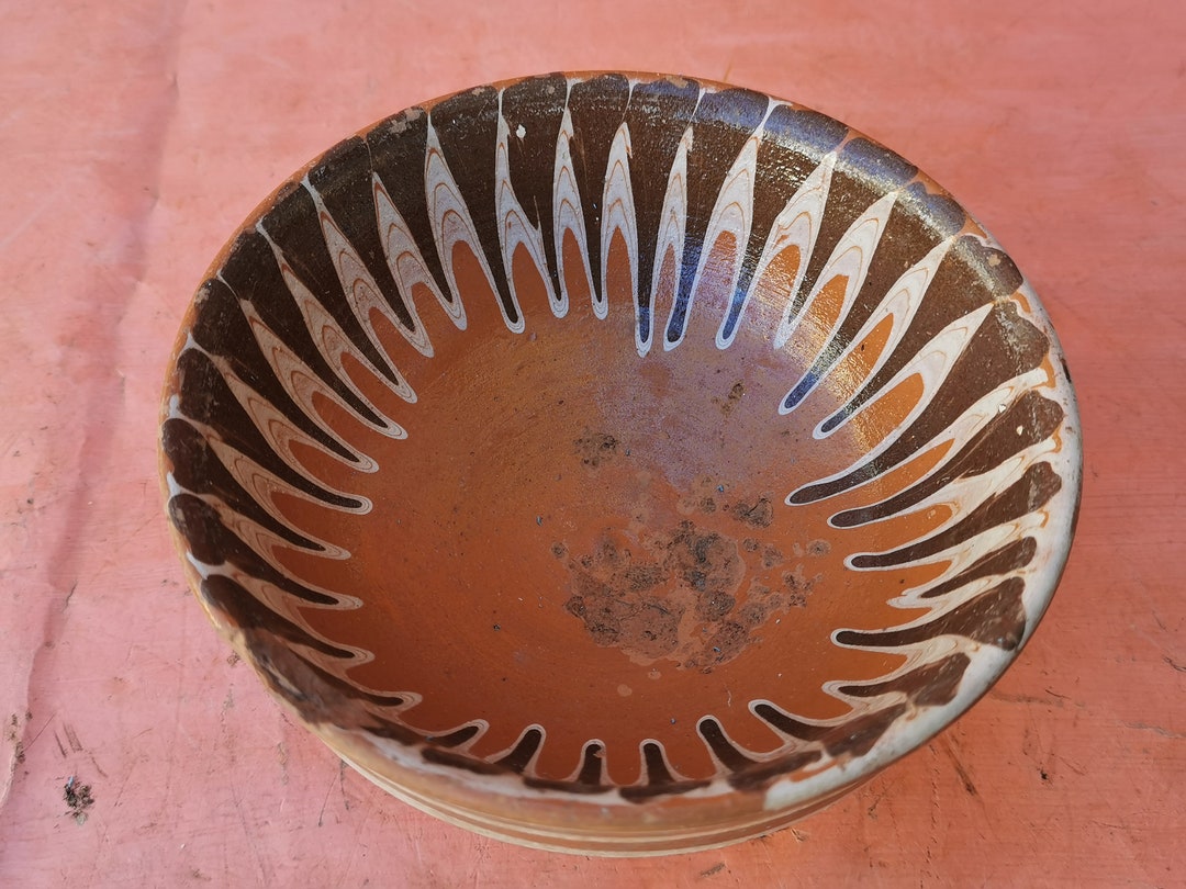 Old Antique Primitive Redware Ceramic Glazed Cup Bowl Hand Made - Etsy