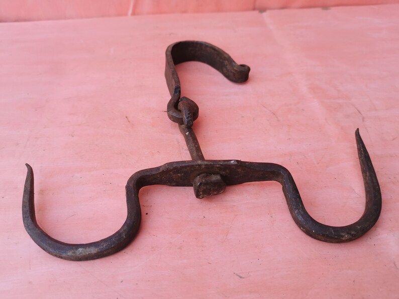 Old Antique Primitive Hand Forged Wrought Hook Hanger Strong 19th ...