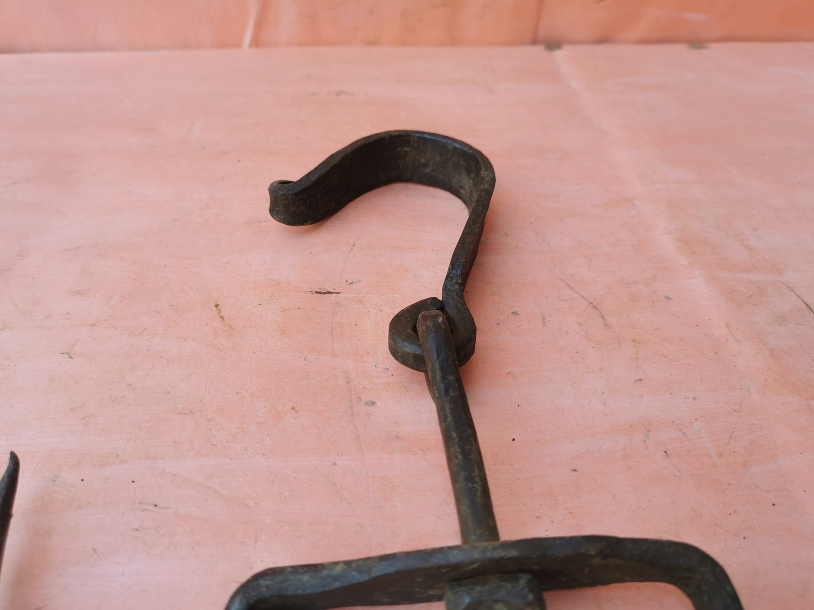 Old Antique Primitive Hand Forged Wrought Hook Hanger Strong 19th ...