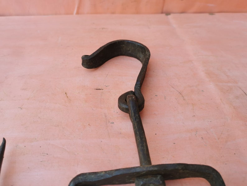 Old Antique Primitive Hand Forged Wrought Hook Hanger Strong 19th ...