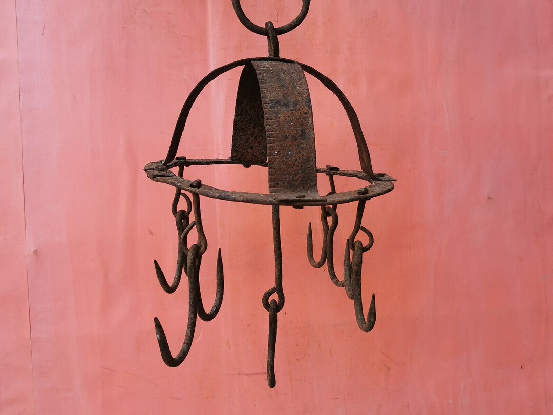 Old Antique Primitive Hand Forged Wrought Hook Hanger Strong 19th ...
