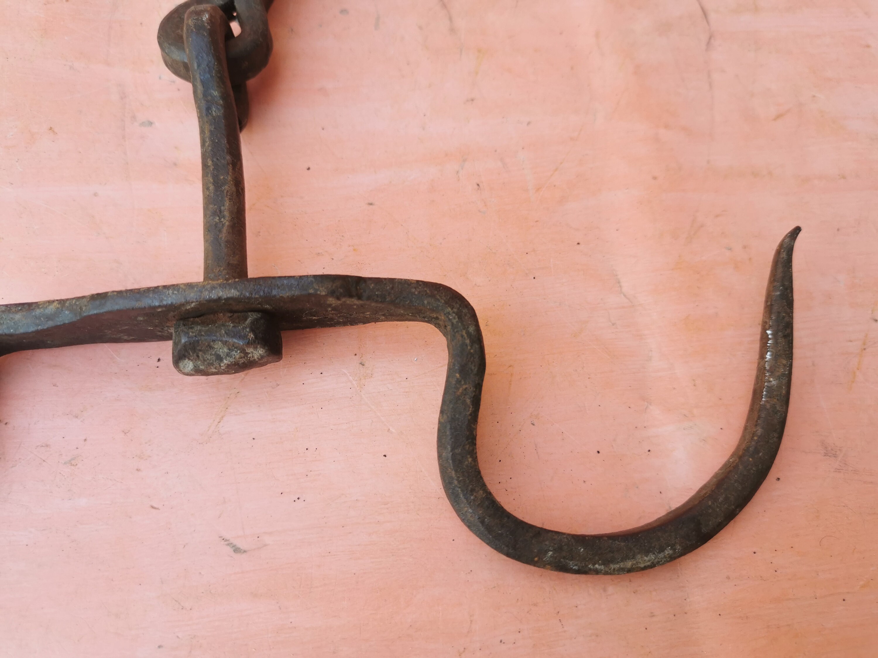Old Antique Primitive Hand Forged Wrought Hook Hanger Strong 19th ...