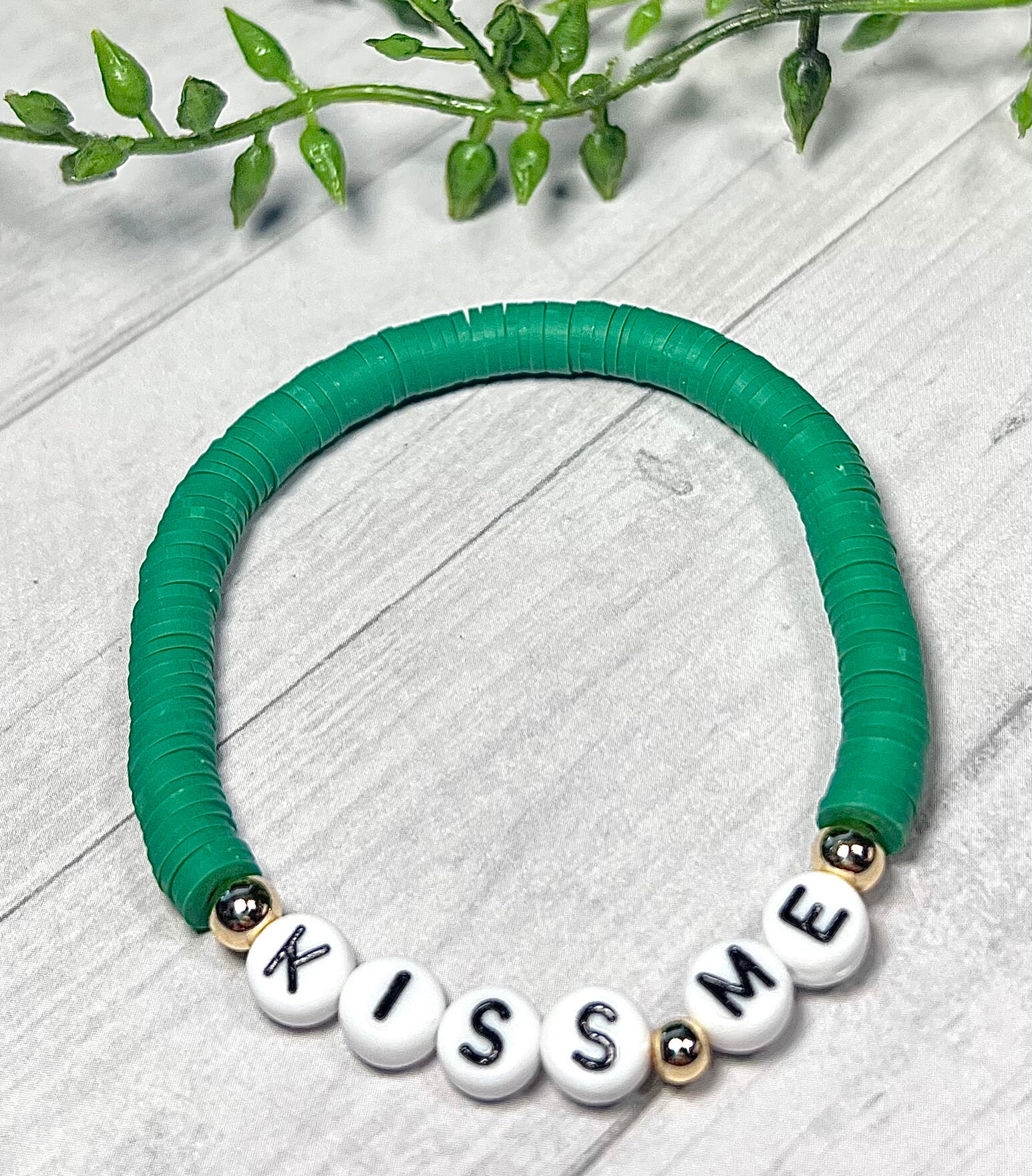 St Patricks Day Bracelet, Heishi Bracelet, Stackable, Green Bracelet ...
