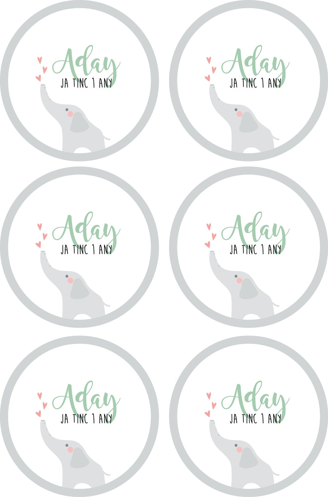 Pack 12 STICKERS Birthday Baby BABY PERSONALIZED Elephant Etsy pack-12-stickers-birthday-baby-baby-personalized-elephant-etsy