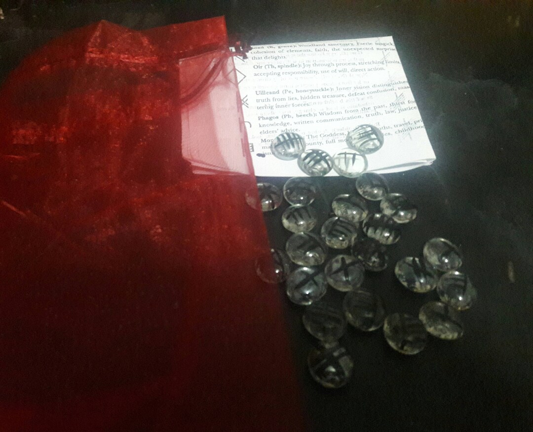 Beautiful Handmade Celtic Ogham Style Angel Tears Rune Stone Set of Art ...