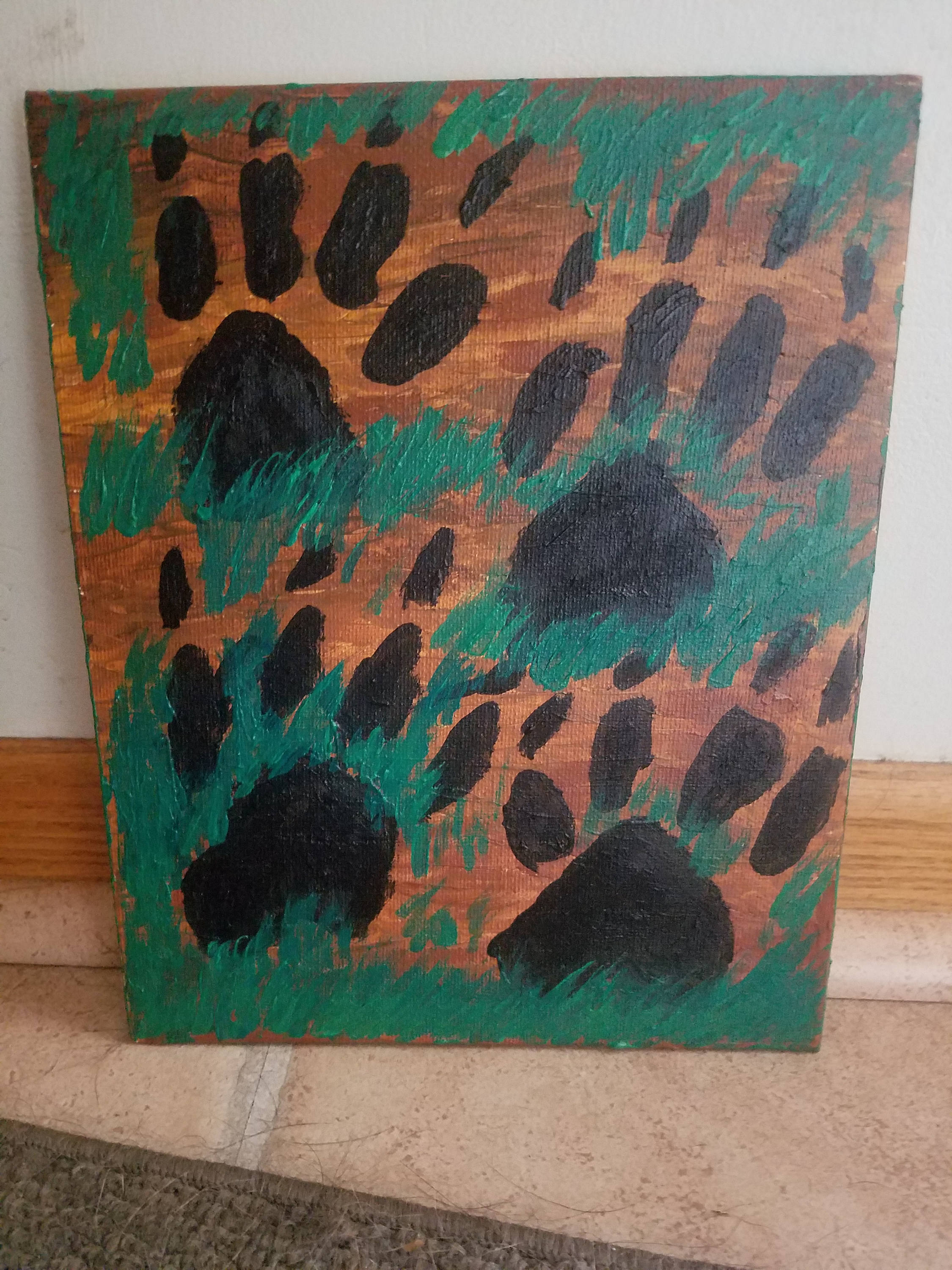 Wolf tracks Wolf paws Wolf painting Nature art Animal wall | Etsy