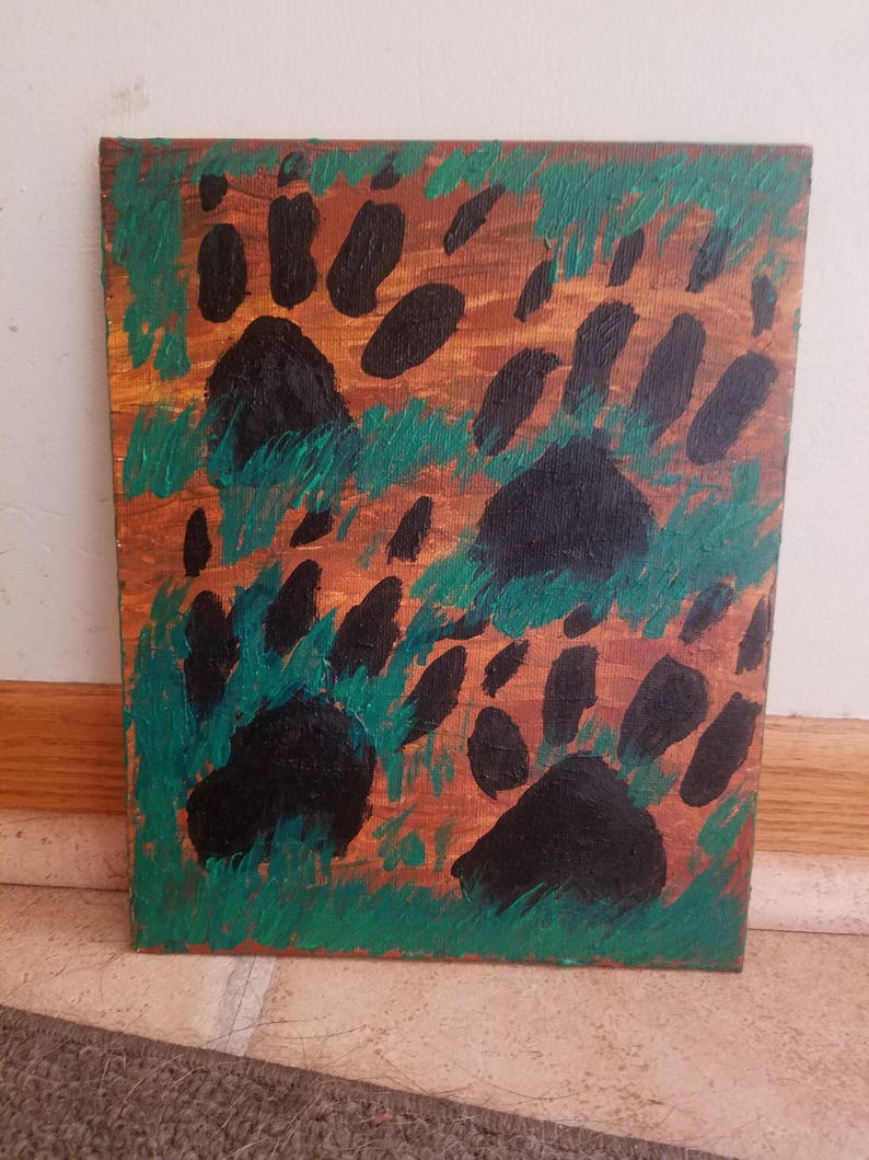 Wolf Tracks Wolf Paws Wolf Painting Nature Art Animal Wall | Etsy