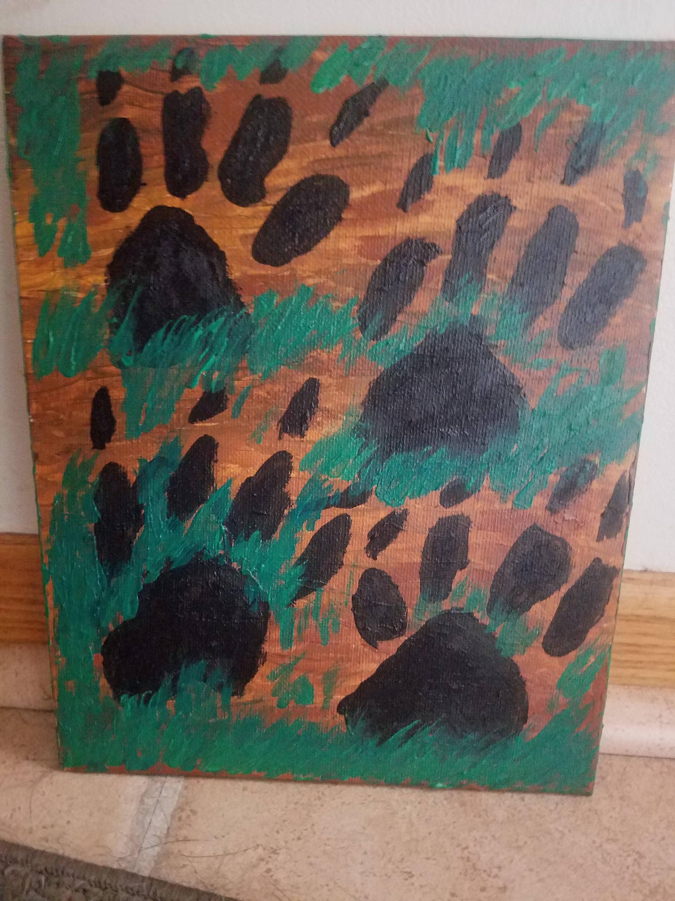 Wolf tracks Wolf paws Wolf painting Nature art Animal wall | Etsy