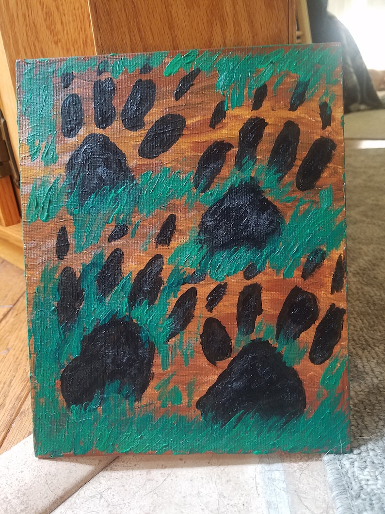 Wolf Tracks Wolf Paws Wolf Painting Nature Art Animal Wall | Etsy