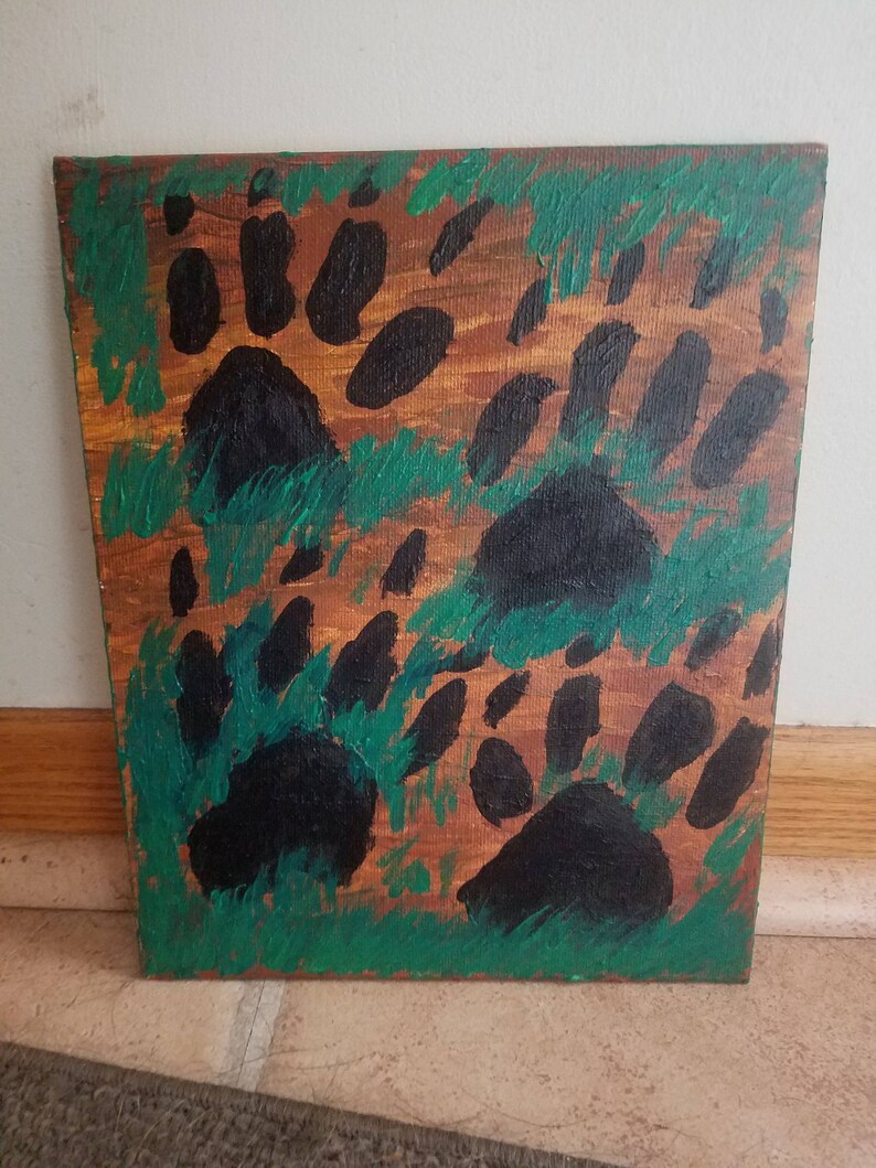 Wolf Tracks Wolf Paws Wolf Painting Nature Art Animal Wall | Etsy