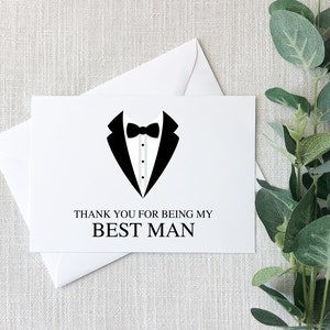 Best Man Thank You Card | Thank You for Being My Best Man - Etsy