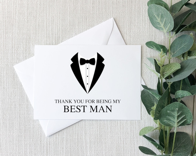 Best Man Thank You Card Thank You for Being My Best Man - Etsy