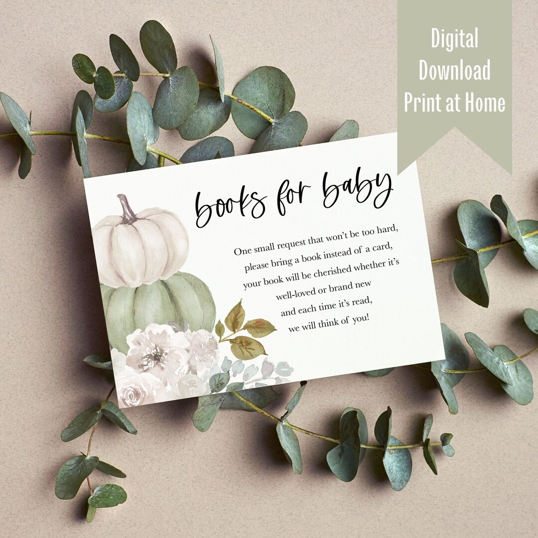 Books for Baby 4x6in Digital Download | Baby Shower Insert | Fall ...