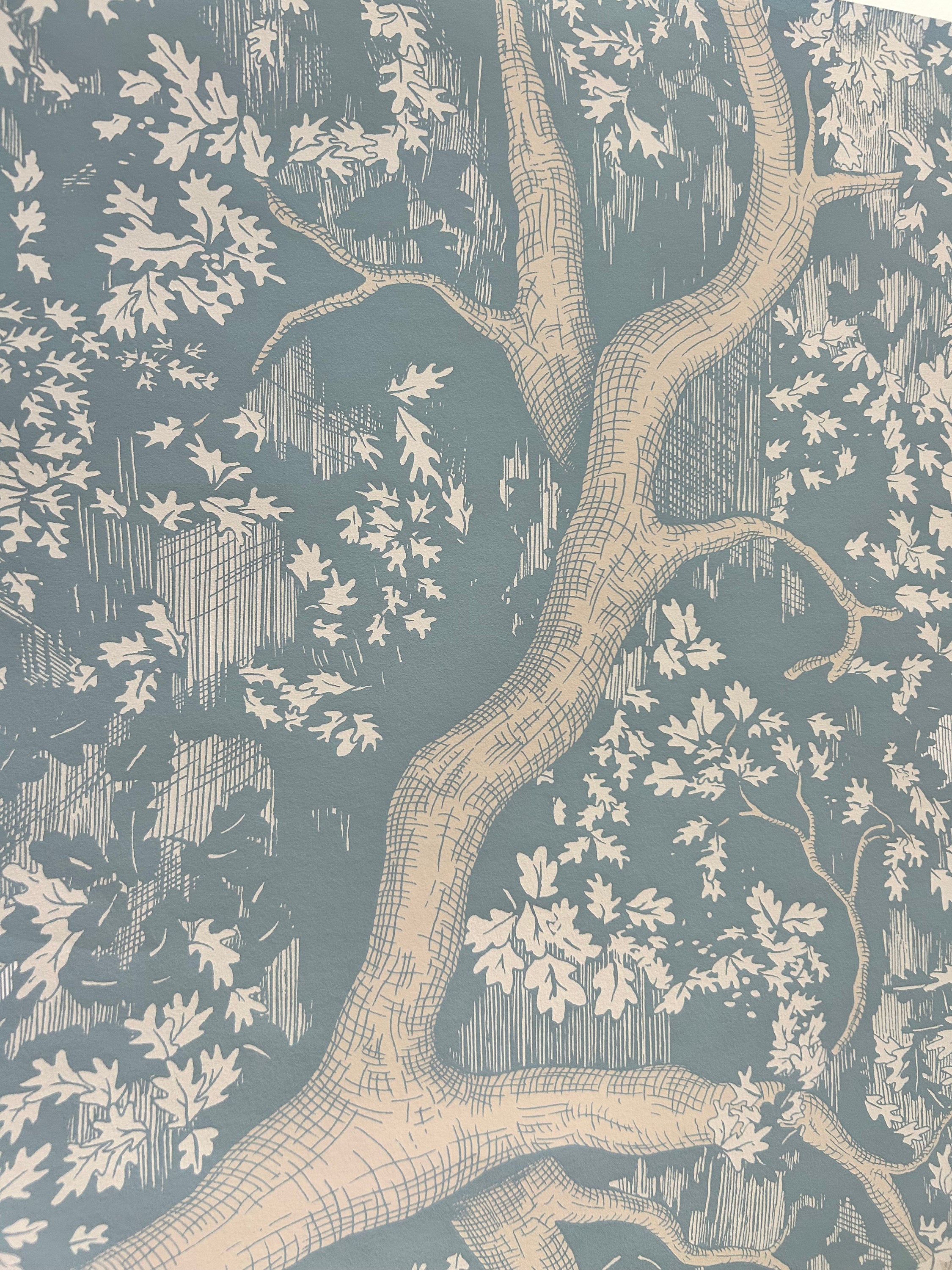 ROLL Oak Tree Wallpaper in Antique Blue, Sells as a ROLL - Etsy
