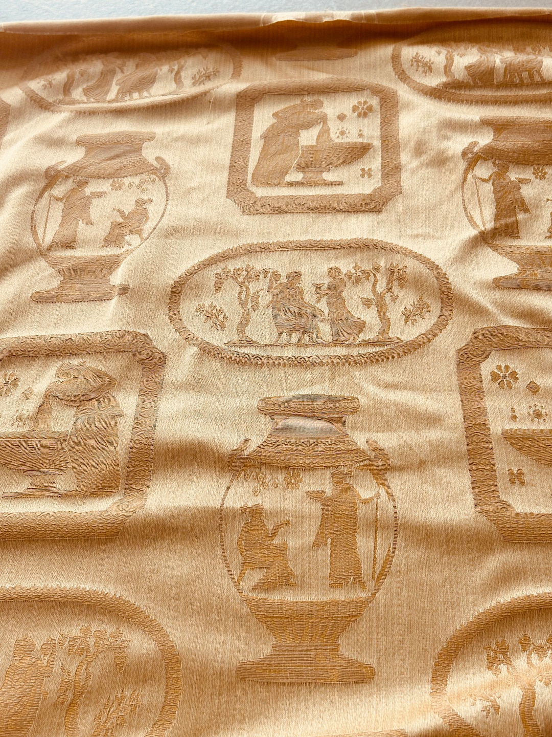 Stunning Fabric With Ancient Greek Design, Gold Fabric for Curtains and ...