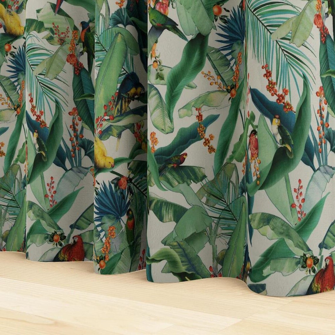 Tropical Design Upholstery and Curtain Fabric, Sold by the Yard, Width ...