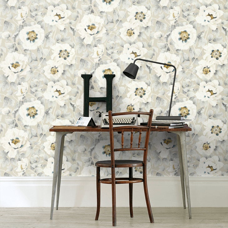 ROLL Florent Positano Wallpaper in Silver, Sells as a ROLL - Etsy