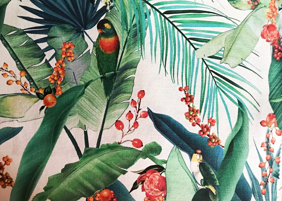 Tropical Design Upholstery and Curtain Fabric, Sold by the Yard, Width ...