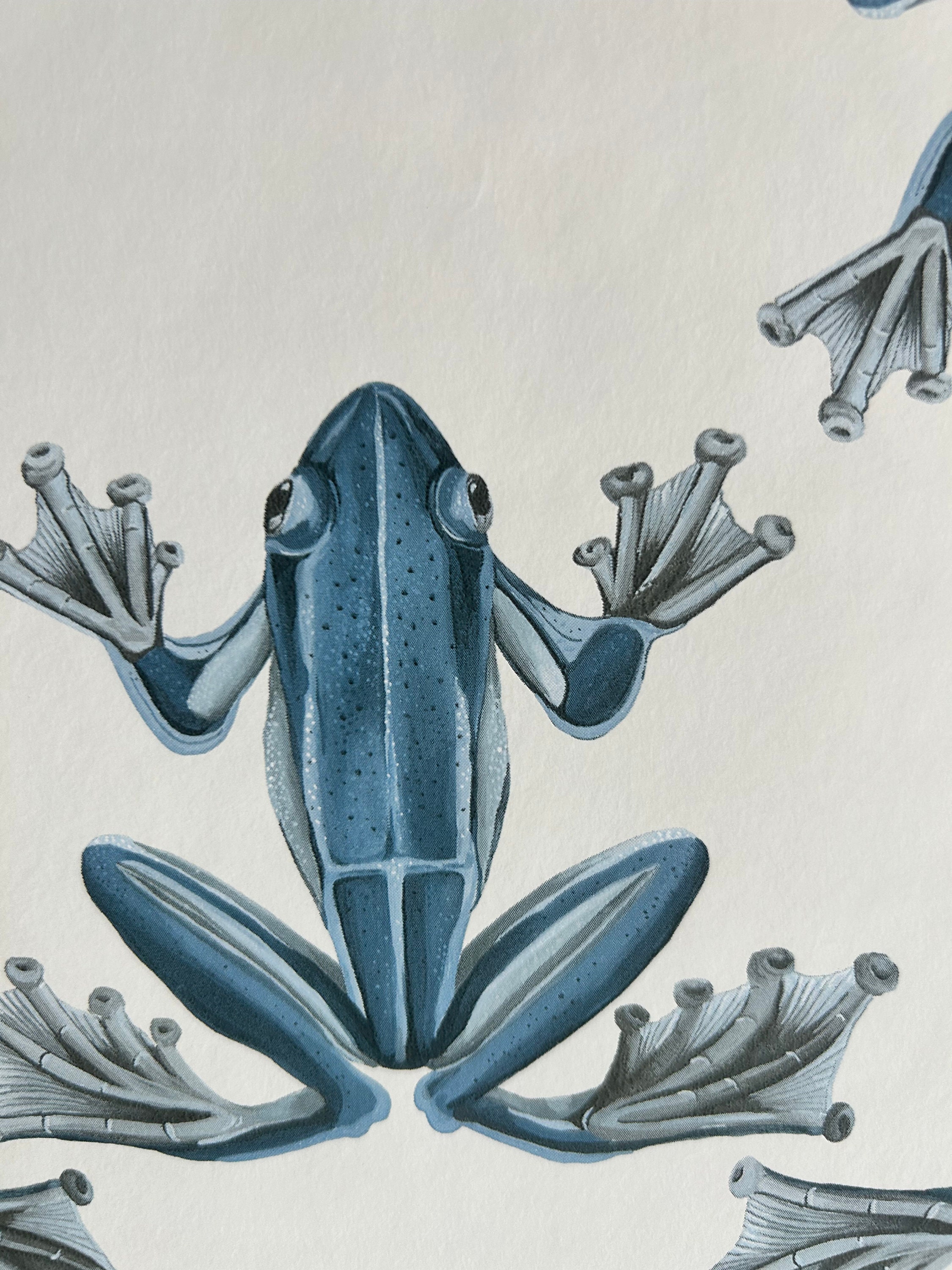 ROLL Wild Wood Frog Wallpaper in Antique Blue, Sells as a ROLL - Etsy