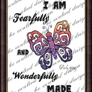 I Am Fearfully and Wonderfully Made Prints |baby Shower Gift Idea ...