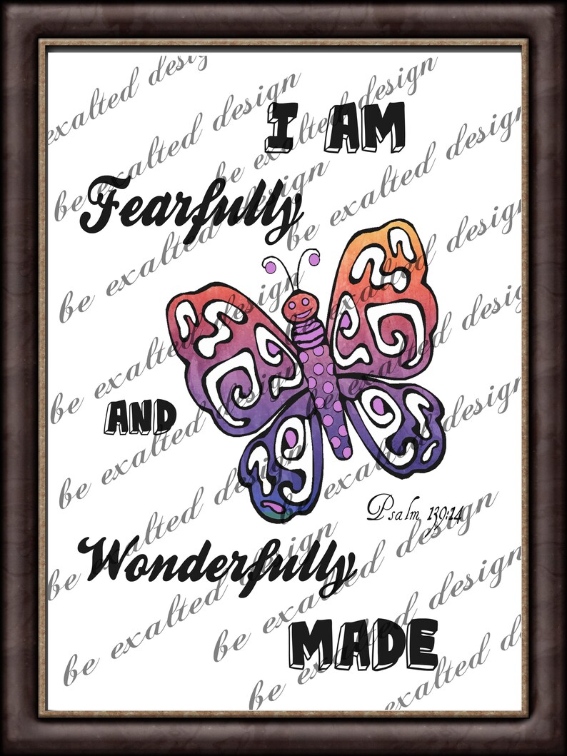 I Am Fearfully and Wonderfully Made Prints |baby Shower Gift Idea ...