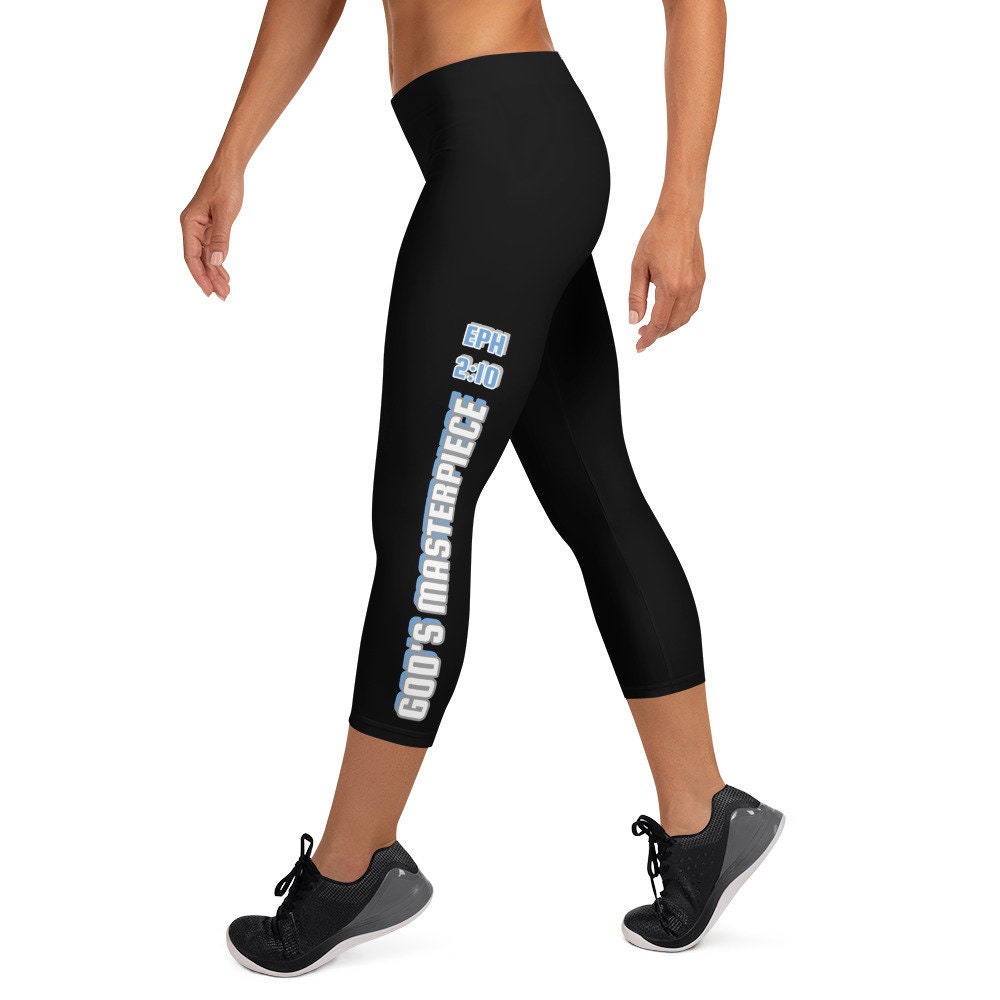 God's Masterpiece Christian Capri Leggings |ephesians 2:10 Bible Verse ...