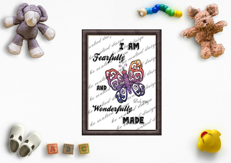 I Am Fearfully and Wonderfully Made Prints |baby Shower Gift Idea ...