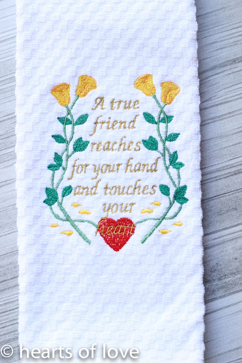 Friends / Kitchen Towel / A True Friendtea Towel / Friend Touch Heart ...
