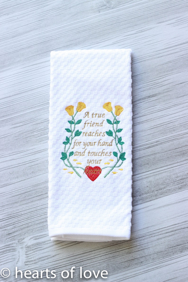 Friends / Kitchen Towel / A True Friendtea Towel / Friend Touch Heart ...