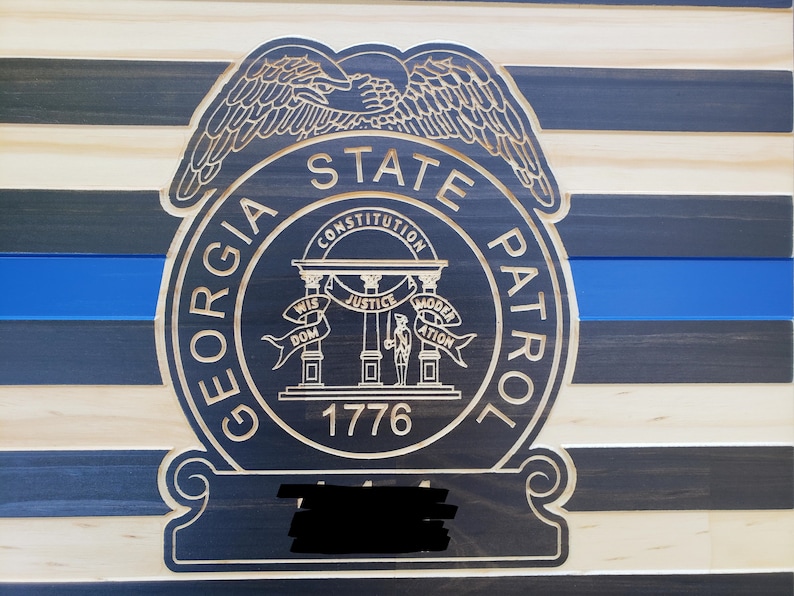 Georgia State Police Thin Blue Line Subdued American Flag, GA State ...