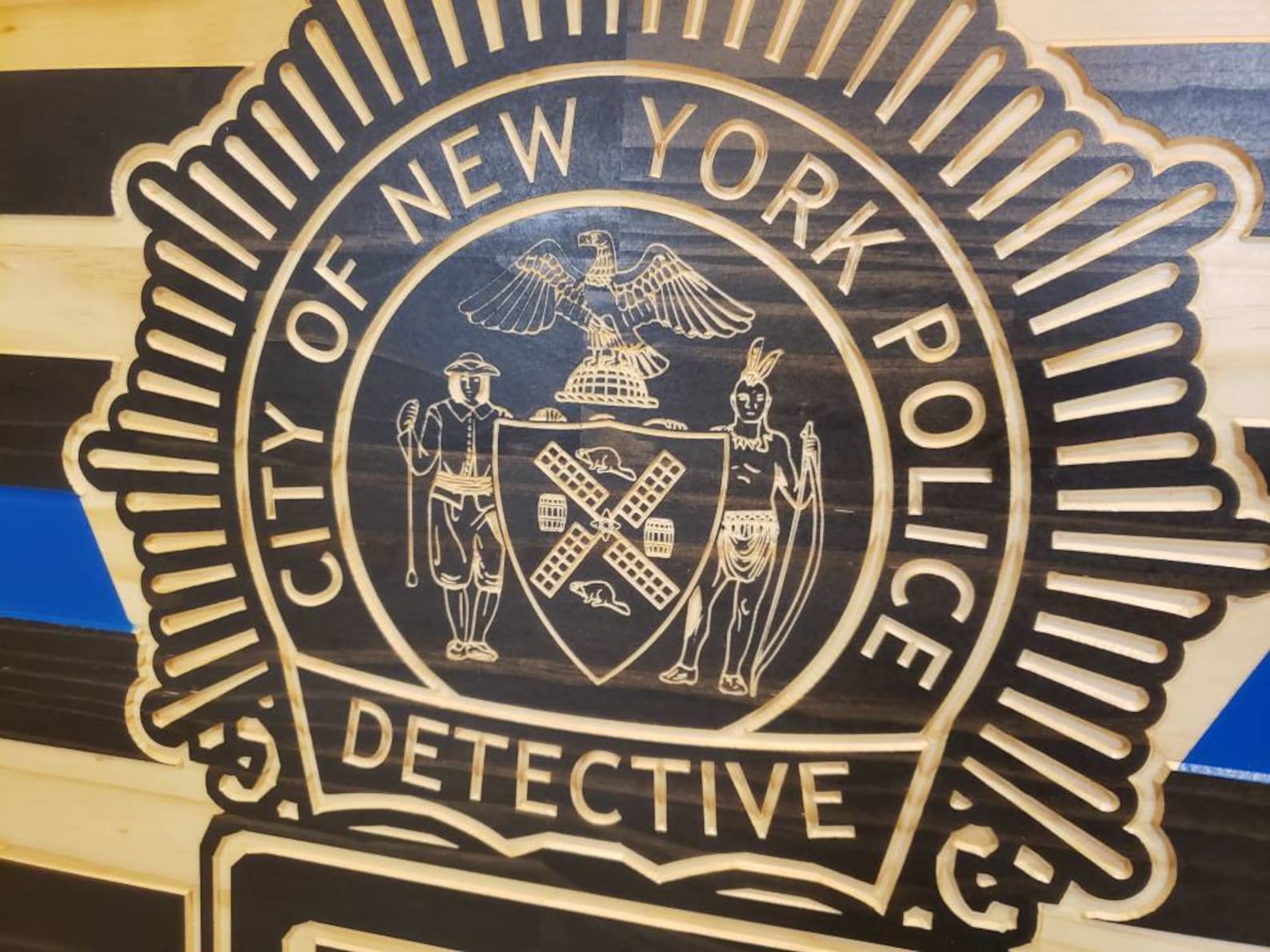 NYPD Detective Thin Blue Line Subdued American Flag - Etsy