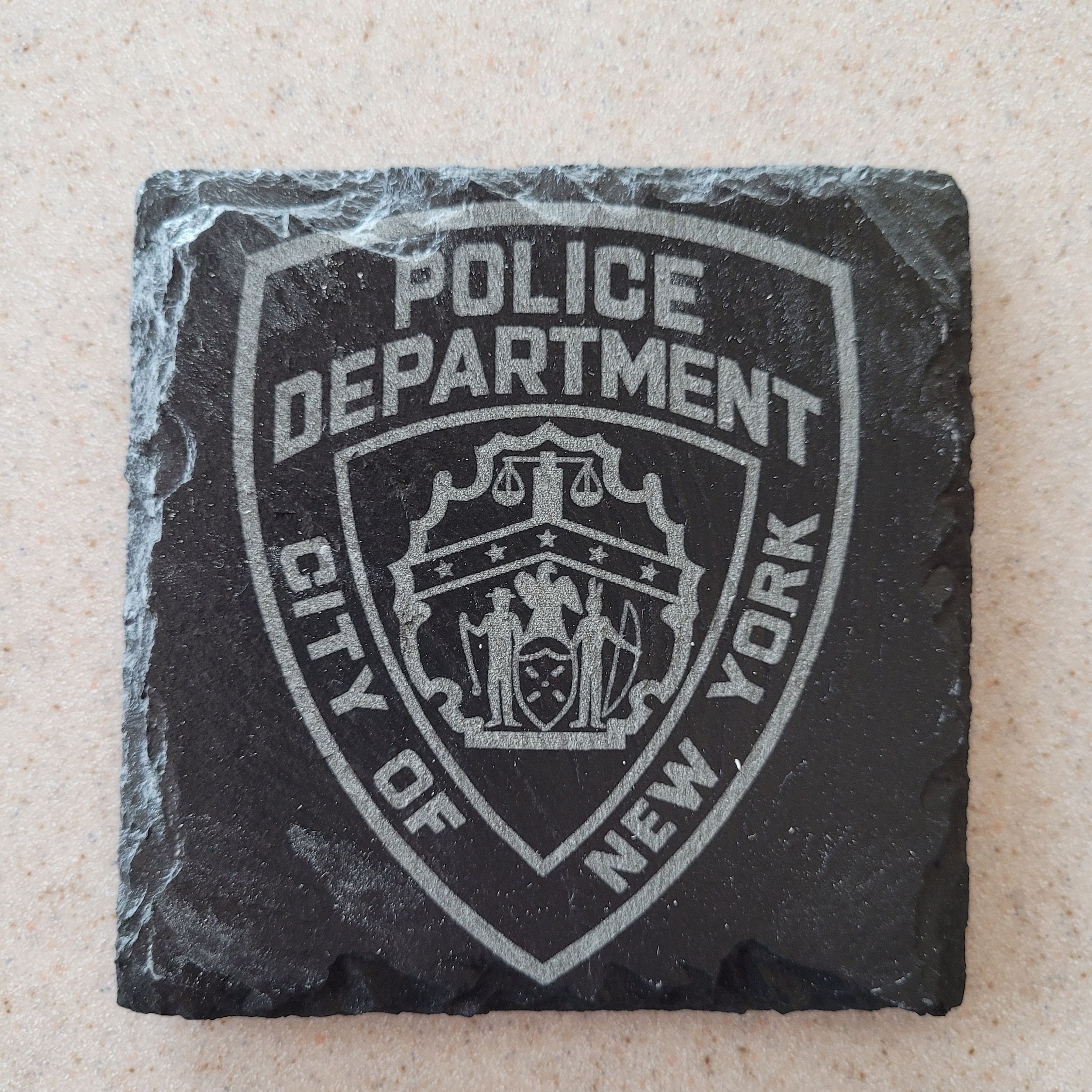 Police Custom Laser Engraved Slate Coaster Set. State Police, Sheriff ...