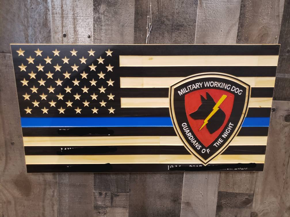Military Working Dog Subdued American Flag. Guardians of the Night - Etsy