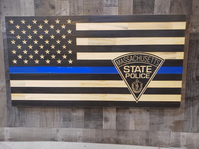 Arizona State Police Thin Blue Line Rustic American Flag - Etsy