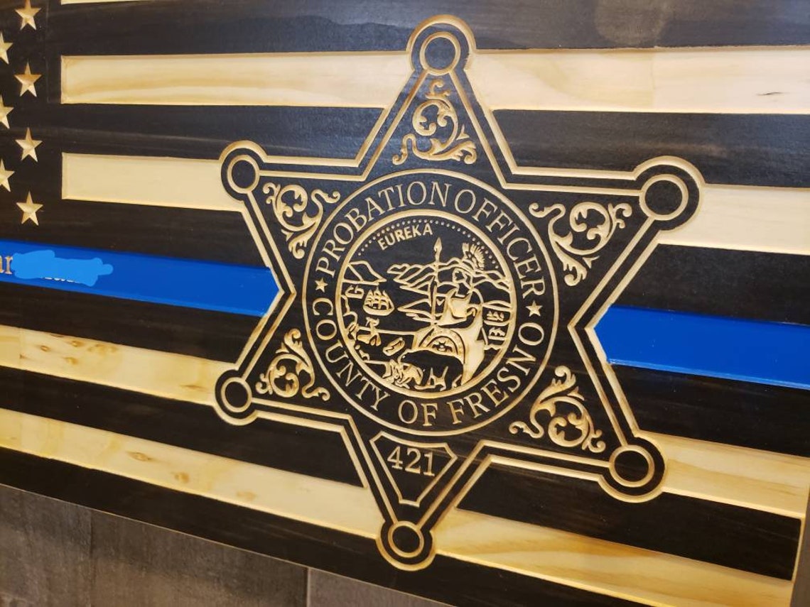 Fresno County Probation Thin Blue Line Subdued American Flag - Etsy