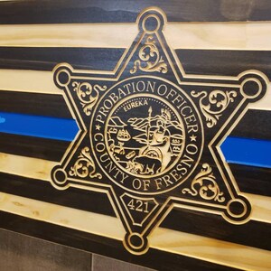 Fresno County Probation Thin Blue Line Subdued American Flag - Etsy