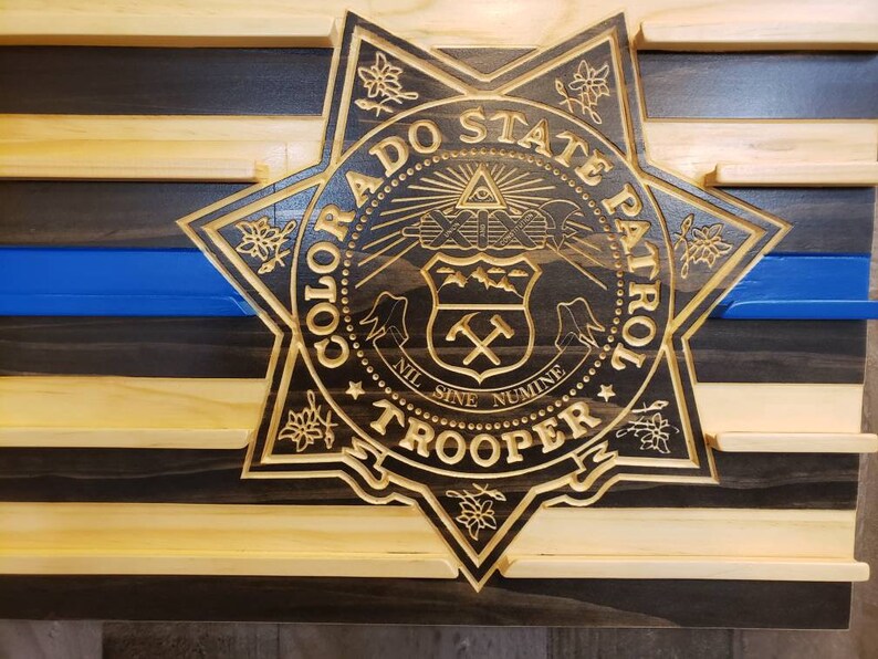 Colorado State Police Thin Blue Line Subdued American Flag - Etsy