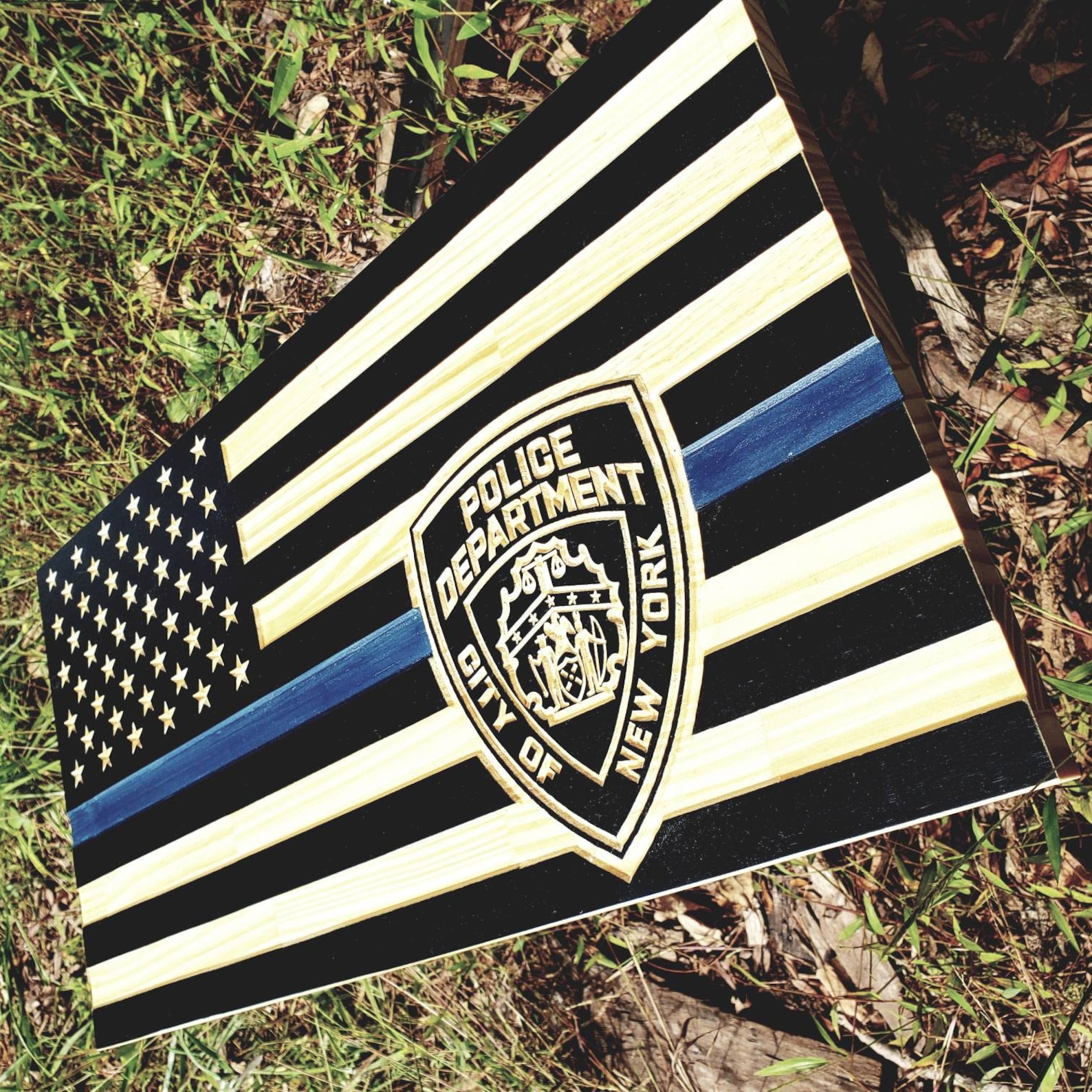 Boston Police Department Thin Blue Line Subdued American Flag, - Etsy
