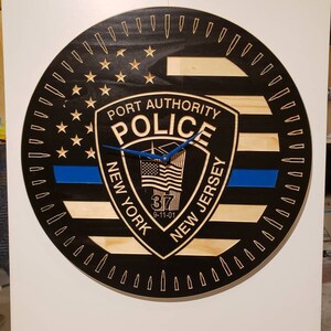 Police Department Thin Blue Line Flag Clock. Customized - Etsy