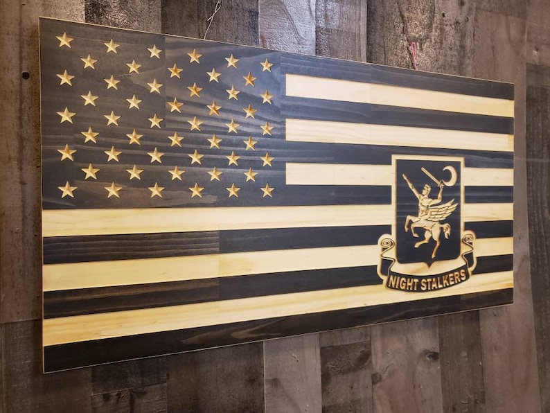 160th SOAR Night Stalkers Subdued Black American Flag. - Etsy