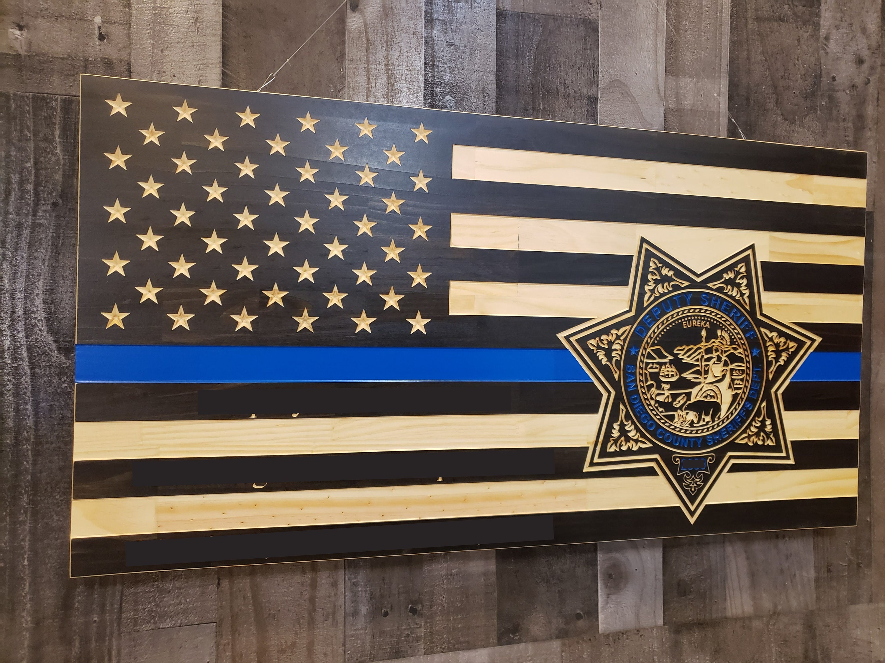 San Diego County Sheriff Thin Blue Line Subdued American Flag - Etsy