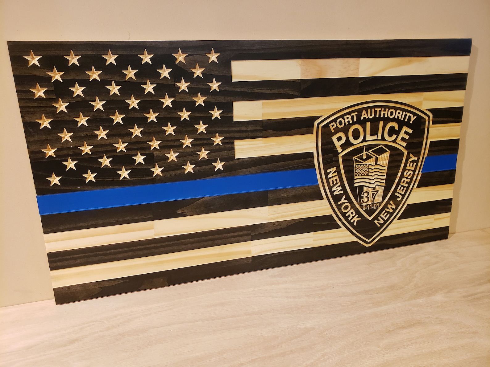 Port Authority Thin Blue Line Subdued American Flag - Etsy
