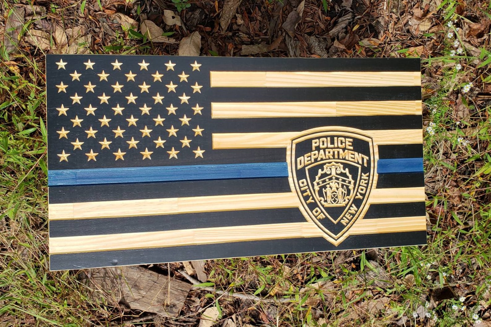 Boston Police Department Thin Blue Line Subdued American Flag, - Etsy