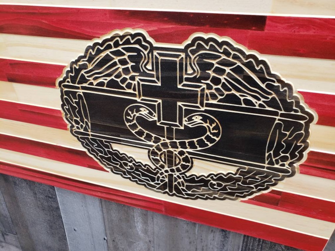 CMB. Combat Medical Badge American Rustic Flag | Etsy