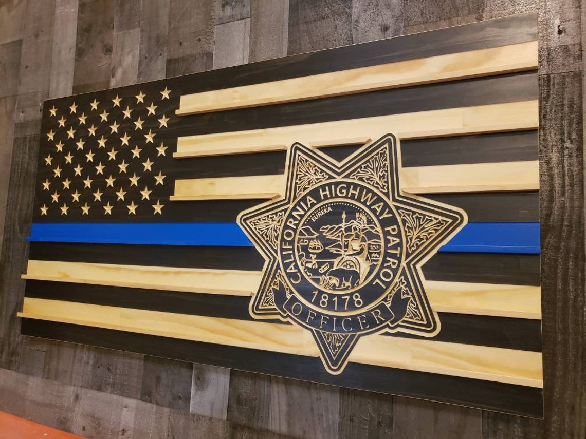Fresno County Probation Thin Blue Line Subdued American Flag - Etsy