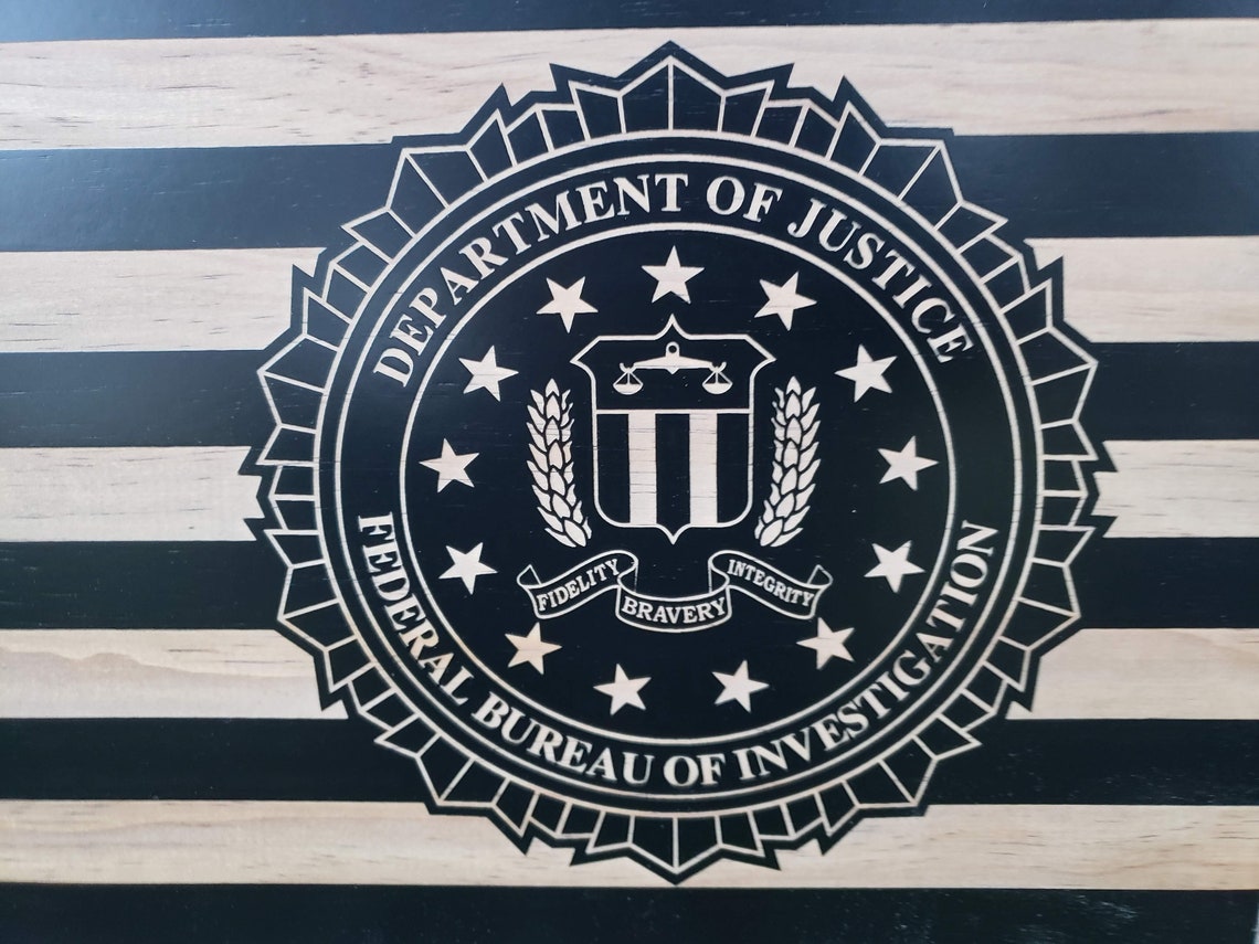 FBI Laser Engraved Wood American Flag. - Etsy