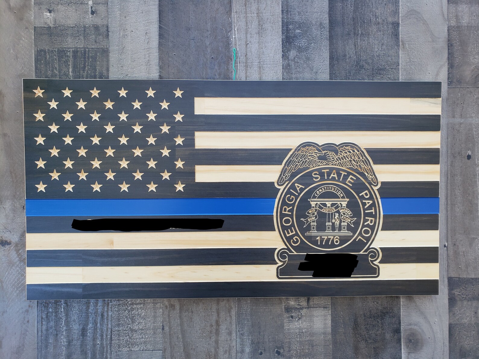 Georgia State Police Thin Blue Line Subdued American Flag, GA State ...