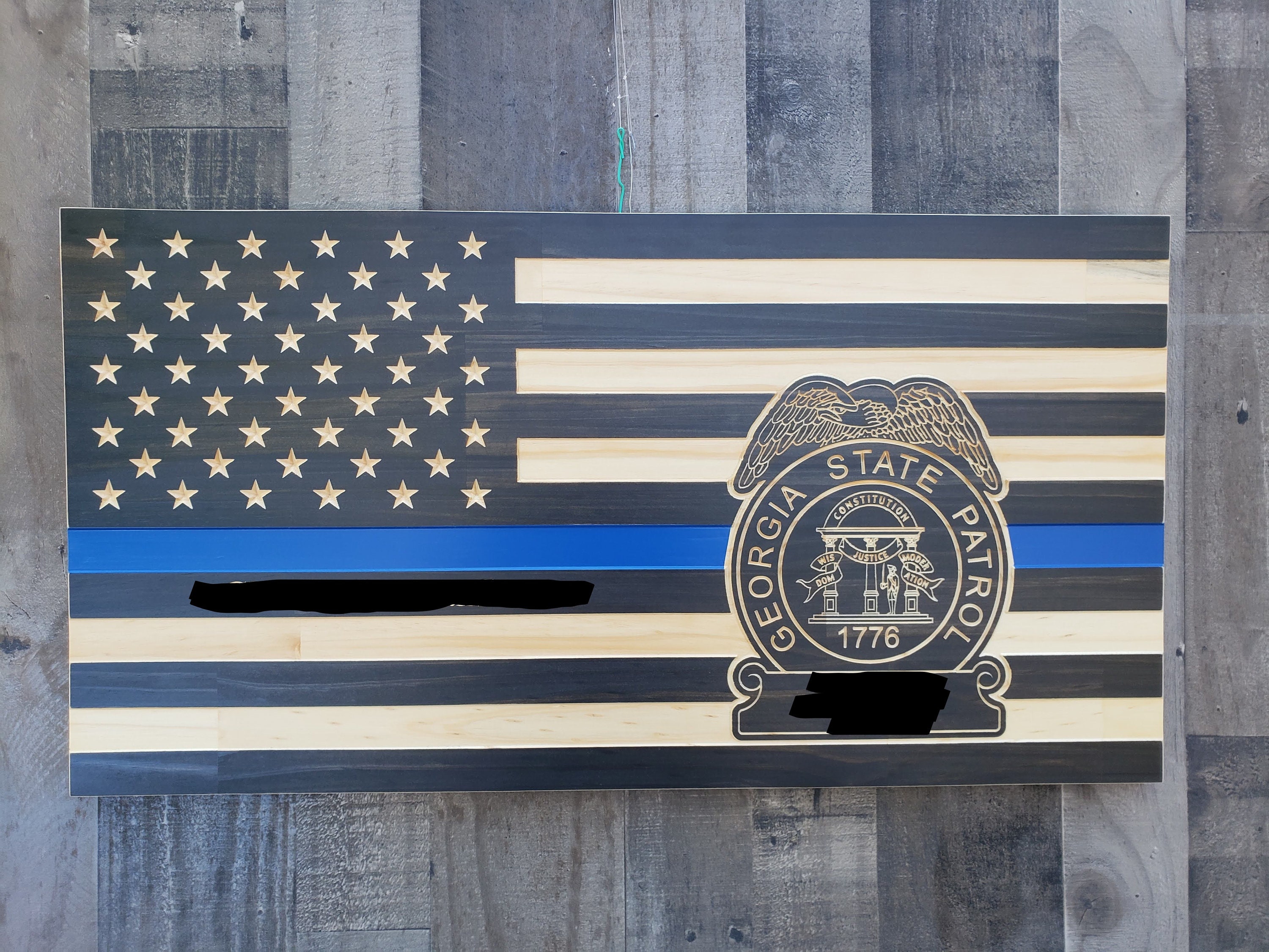 Georgia State Police thin blue line Subdued American flag GA - Etsy ...